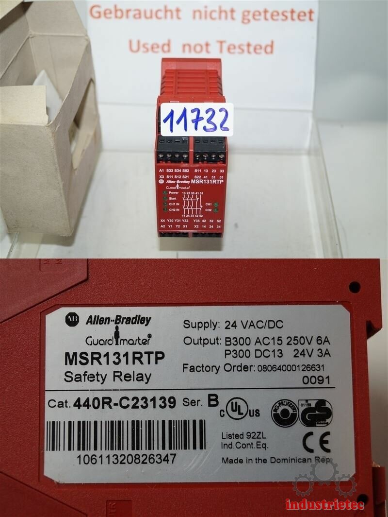 ALLEN BRADLEY MSR131RTP MASTER SAFETY RELAY Sicherheitsrelais