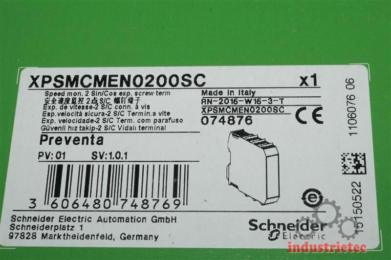 Schneider Electric XPSMCMEN0200SC Speed monitoring Expansion, 500,00