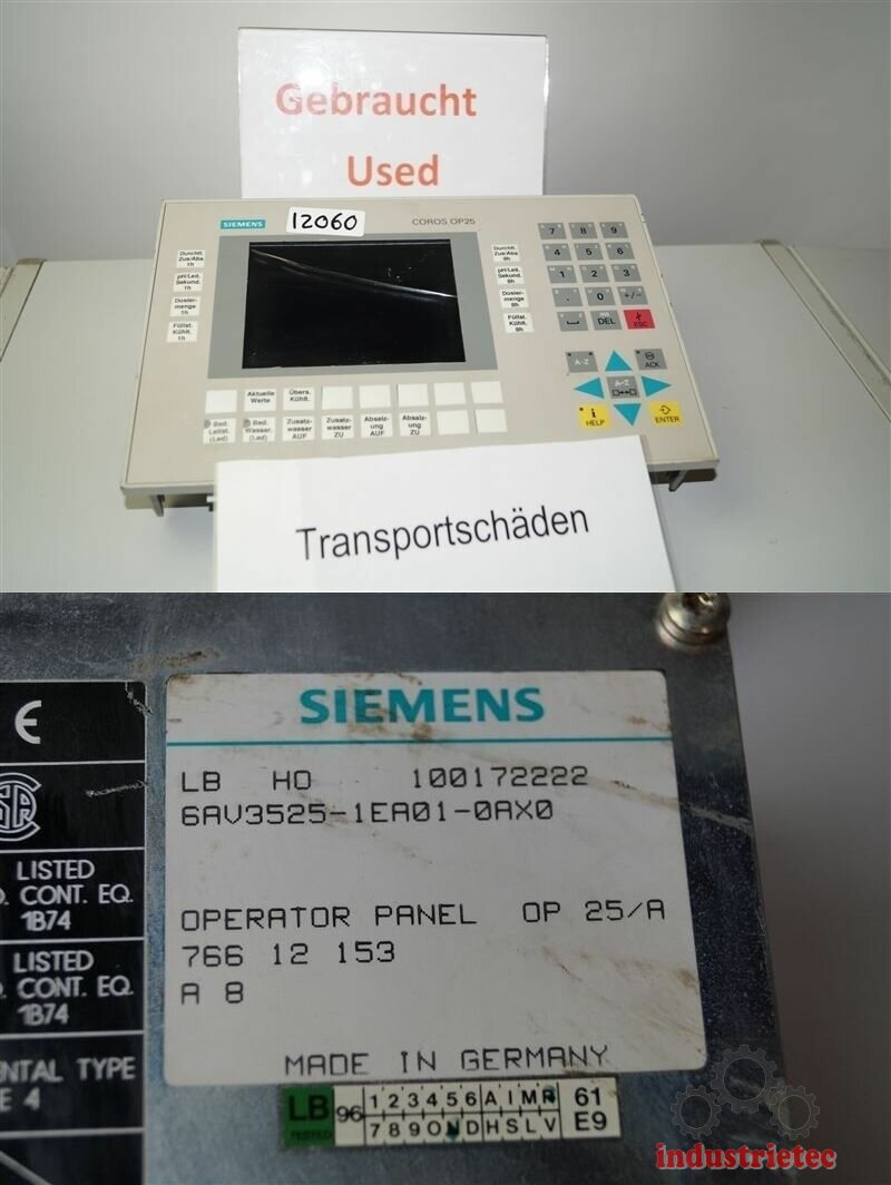 Siemens Operator panel coros op25 6AV3525-1EA01-0AX0 GLASS VON DISPLA ...