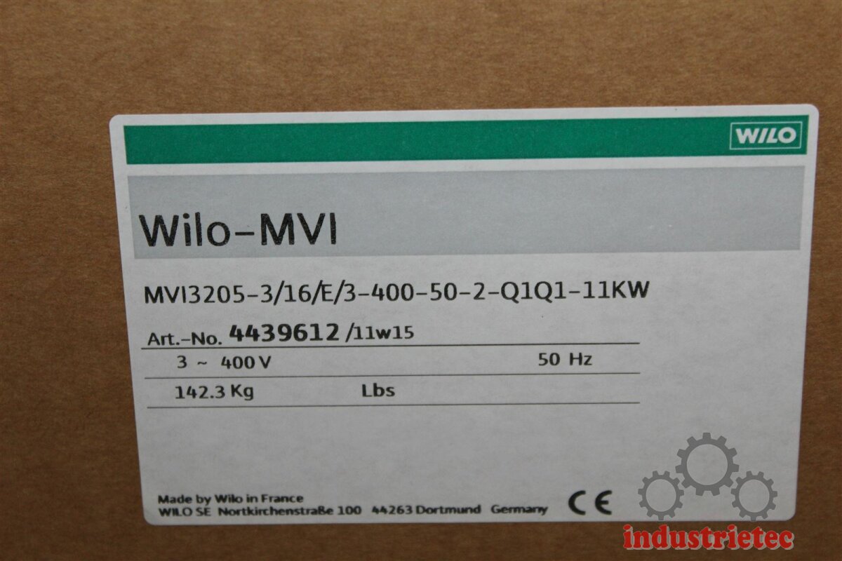 Wilo MVI 3205-3/16/E/3-400-50-2-Q1Q1-11KW Kreiselpumpe Hochdruckpumpe