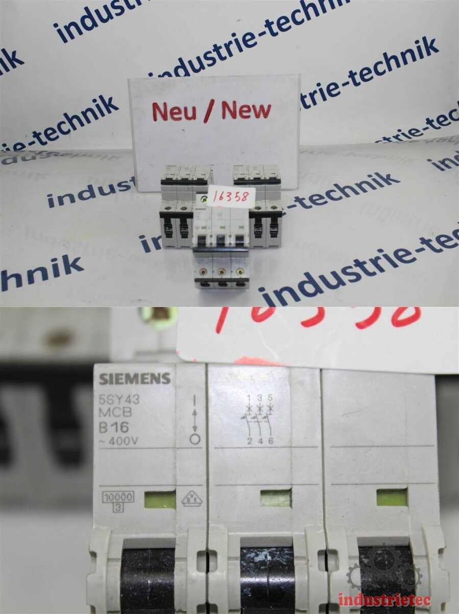 Siemens 5SY43 MCB Leistungsschutzschalter 400V b16, 35,00
