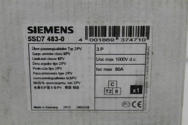 Siemens 5SD7 483-0 Überspannungsableiter Surge arrester 5SD7483-0, 60,00