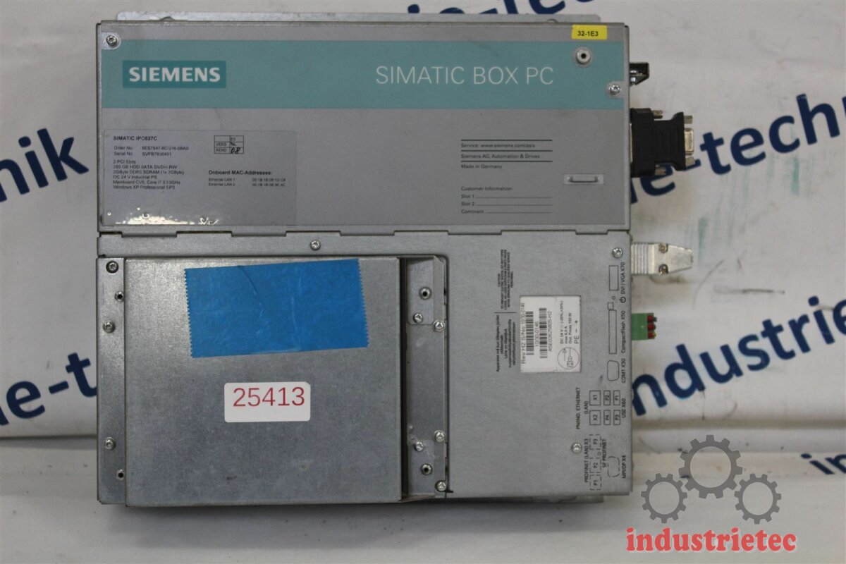 SIEMENS SIMATIC IPC627C 6ES7647-6CG16-0BA0 BOX PC 6ES76476CG160BA0, 1. ...