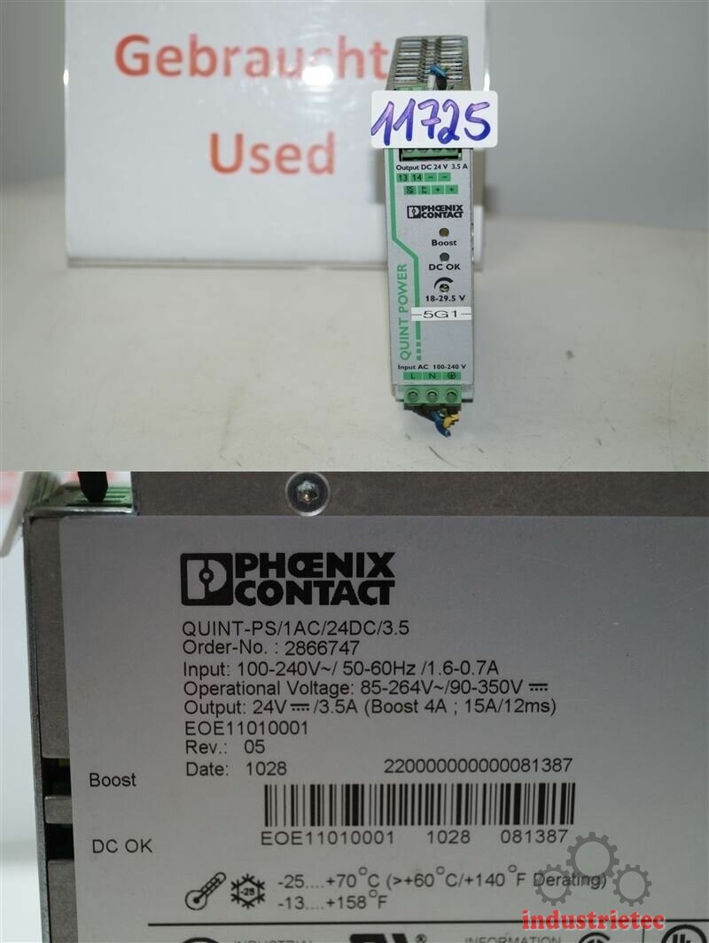 Phoenix Contact 2866747 QUINT-PS/1AC/24DC/ 3.5 POWER SUPPLY, 65,00