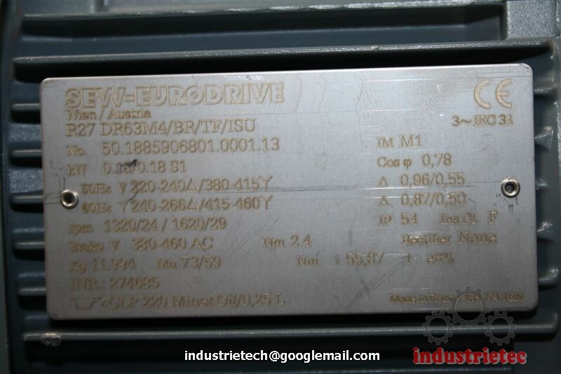 SEW 0,18 kw 24 min getriebemotor R27 DR63M4 Gearbox sterngetriebe, 390,00