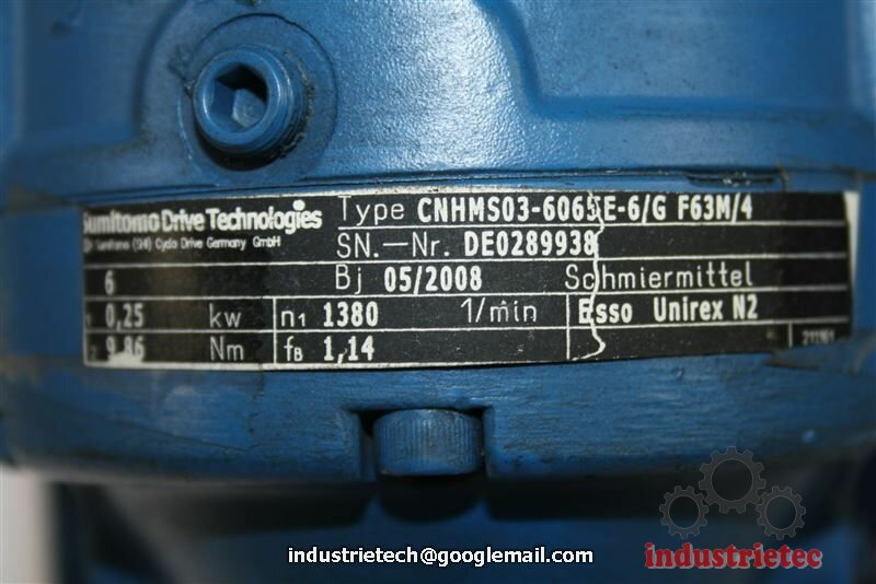 SUMITOMO CYCLO EUROPE 0,25KW F63M/4 3 Phasen Induction Motor Getriebe ...