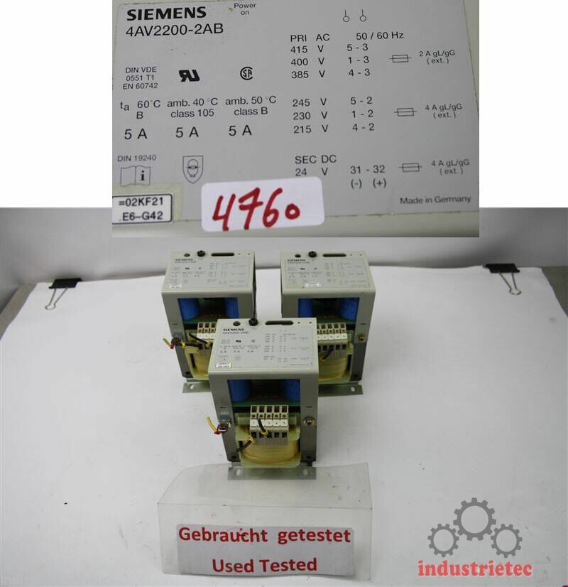 Siemens Trafo Transformator 4AV2200-2AB 4AV 2200-2AB, 85,00