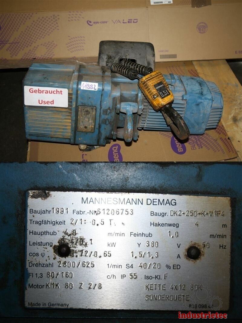 Demag DKUN2-250-k-v1fa kettenzug mit 500kg 0,5t Hacken top