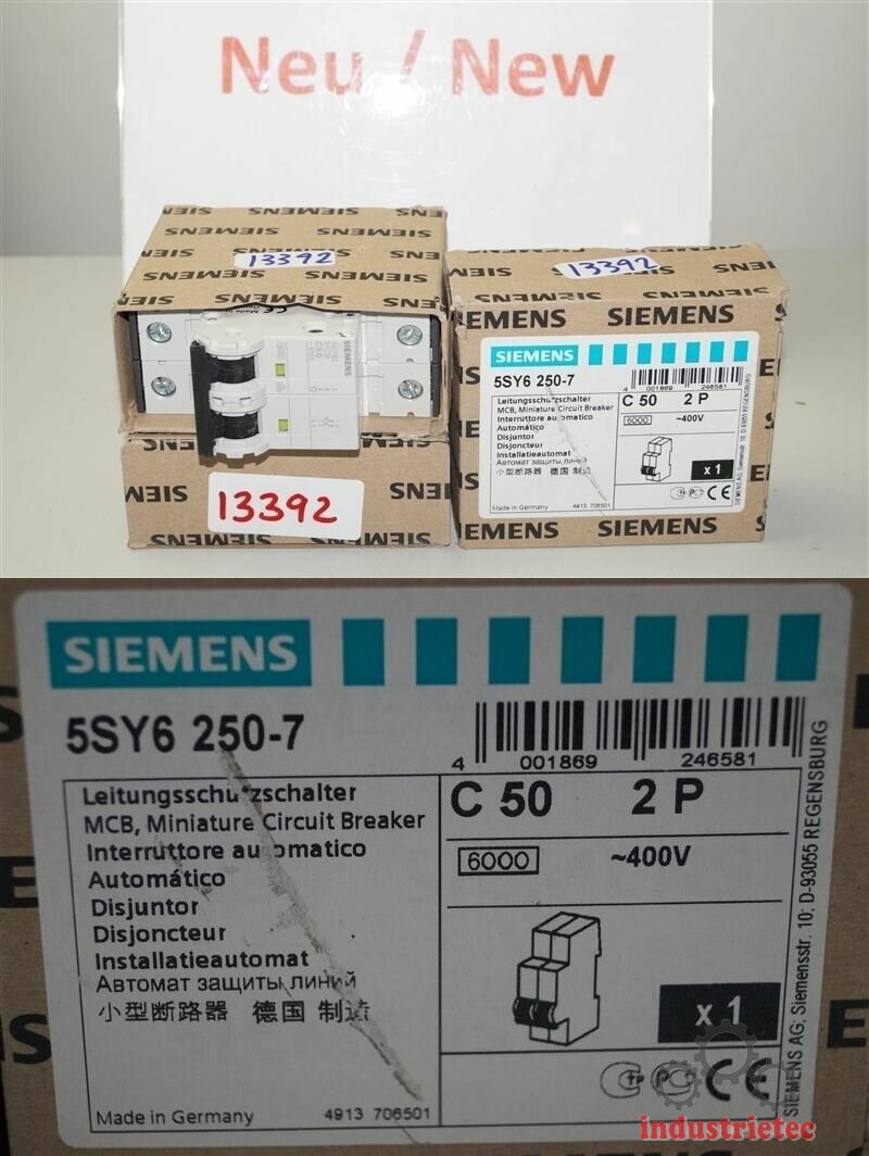 Siemens 5SY6250-7 Leistungsschutzschalter 5SY62 MCB circuit Breaker 5 ...