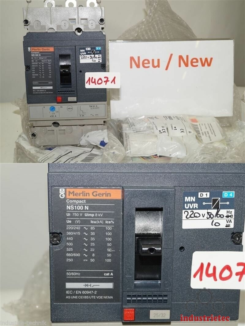 Merlin Gerin NS100 N circuit breaker leistungsschalter NS100N-TM32D ...