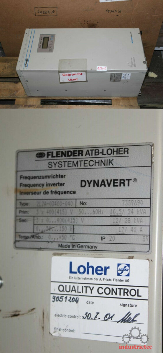 Flender 2L2A-03400-040 Frequenzumrichter dynavert loher, 2.250,00