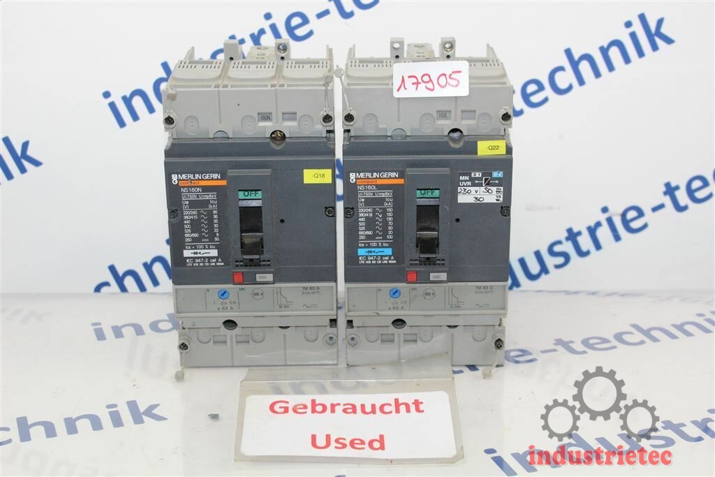 Merlin Gerin Compact NS160L TM63D Circuit breaker Leistungsschalter ...