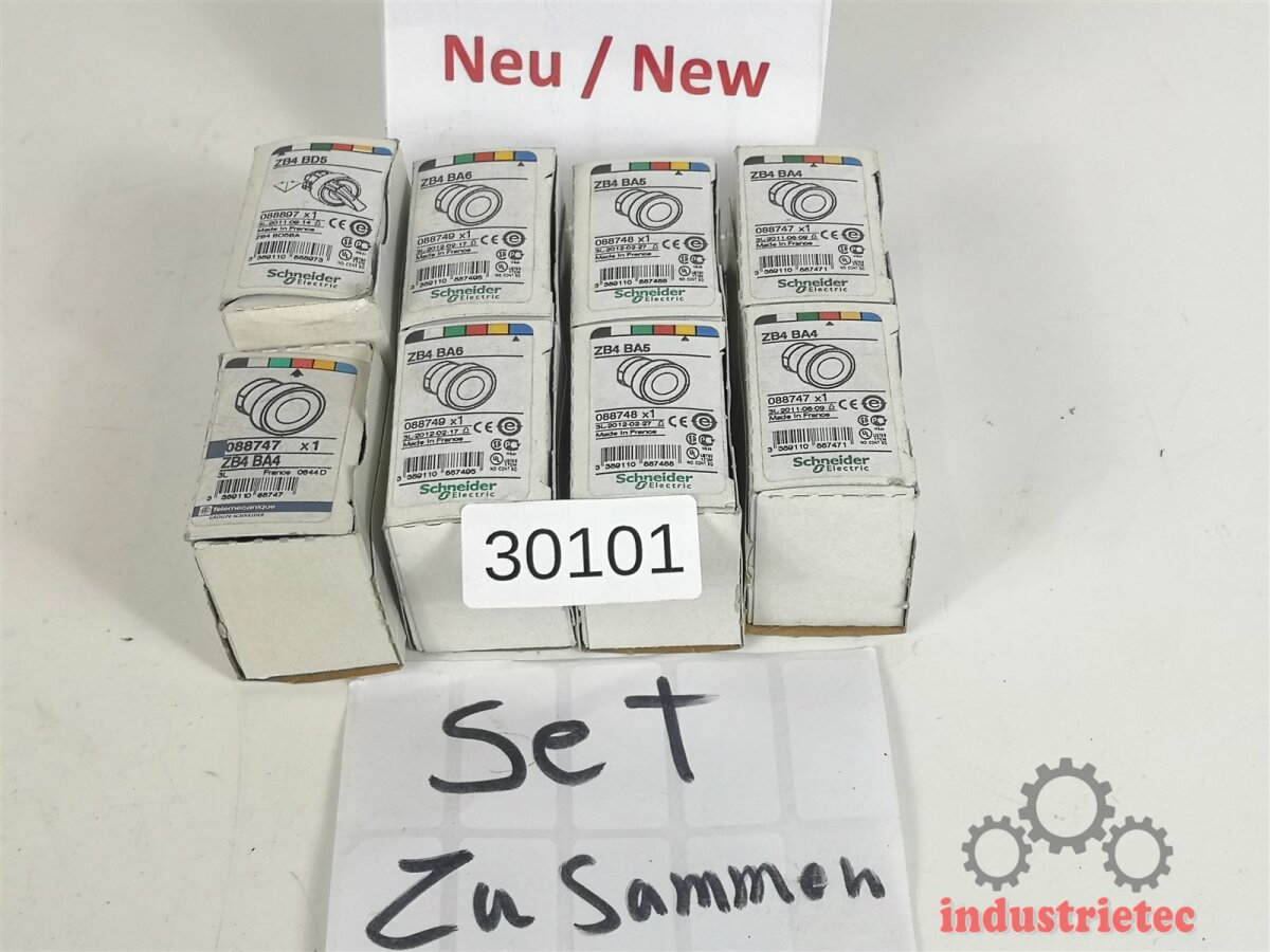 Schneider Electric ZB4 BD5 + ZB4 BA6 + ZB4 BA5 + ZB4 BA4 Wahlschalter ...