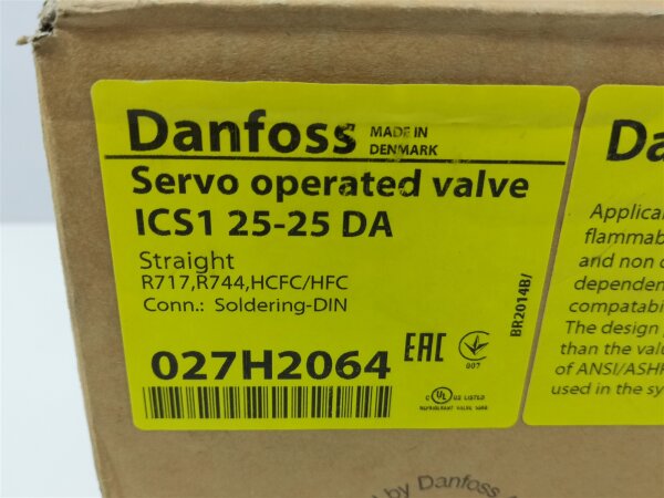 Danfoss ICS1 25-25 DA Ventil 027H2064 Servo operated valve, 1.200,00