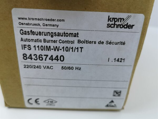 Krom Schröder IFS 110IM-W-10/1/1T Gasfeuerungsautomat 84367440