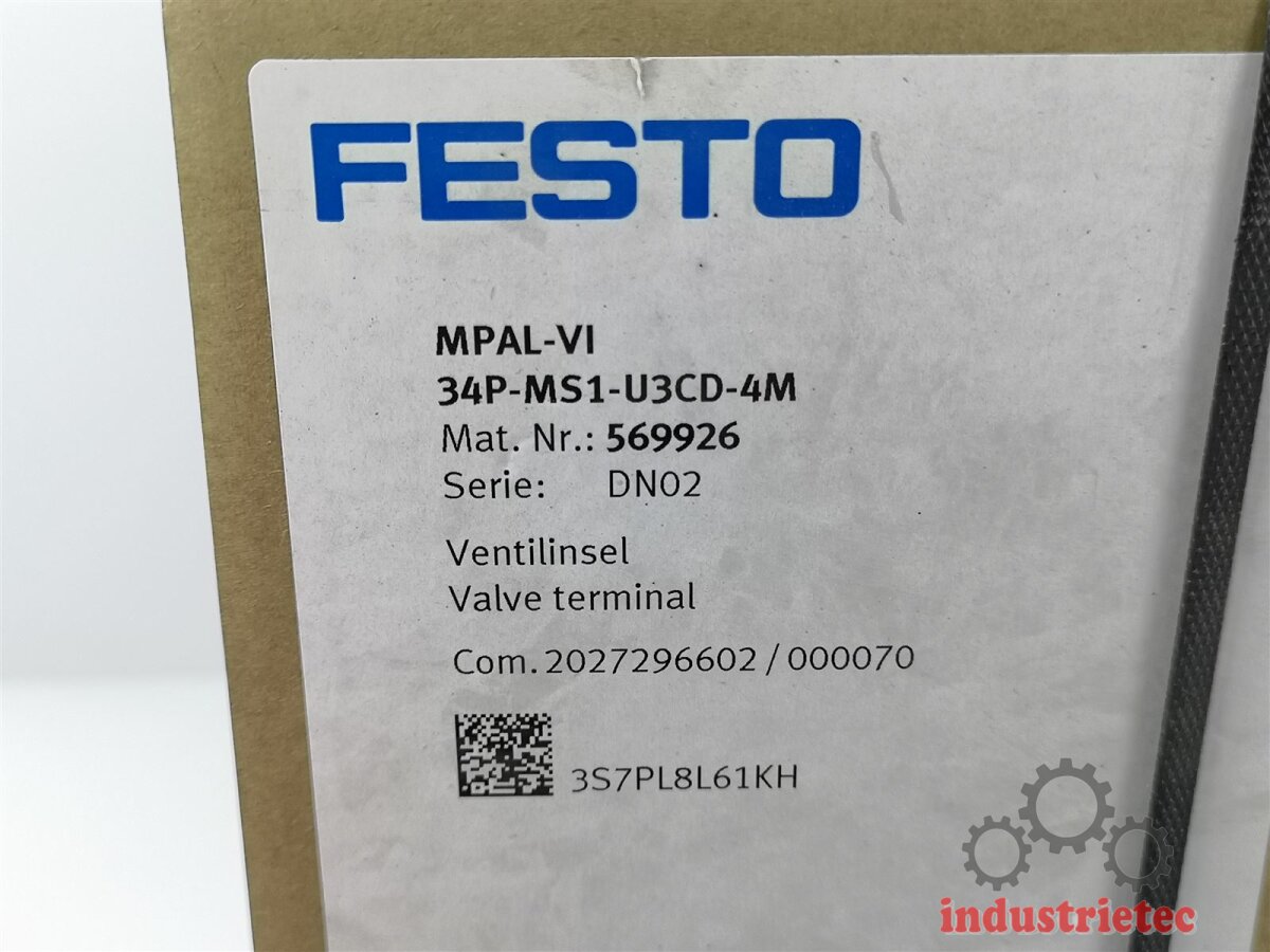FESTO MPAL-VI 34P-MS1-U3CD-4M Ventilinsel 569926 Valve terminal - Ind