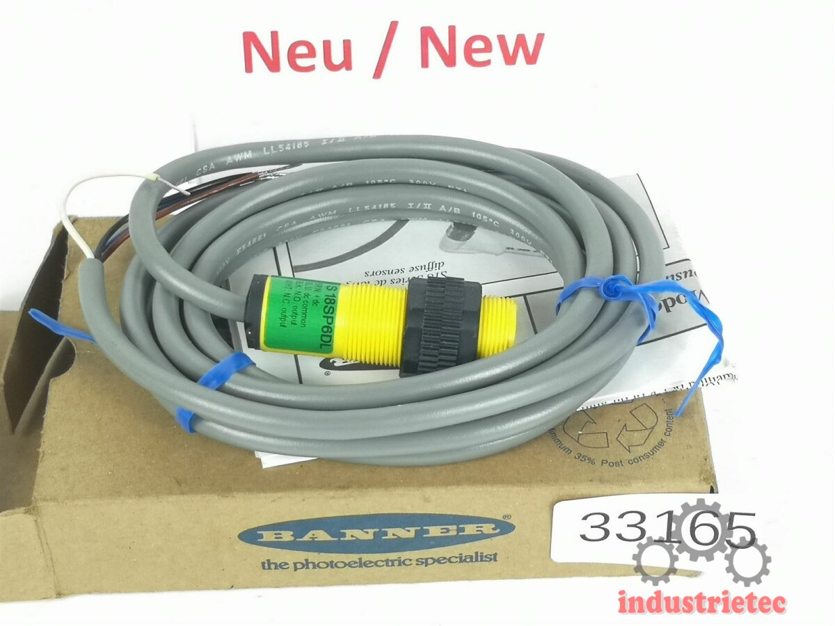 BANNER S18SP6DL Fotoelektrischer Sensor 31175, 87,20