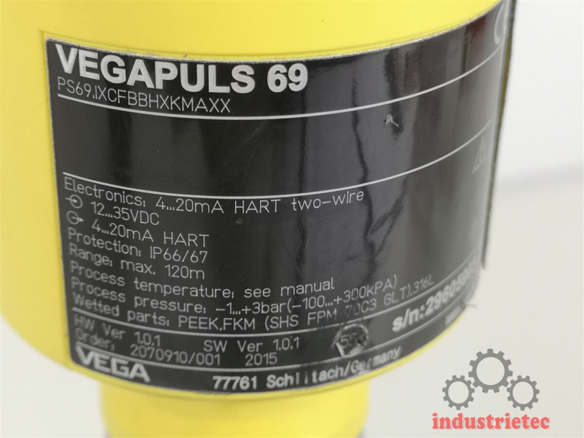 VEGA VEGAPULS 69 PS69.IXCFBBHXKMAXX Radar Sensor Füllstandssensor, 2. ...