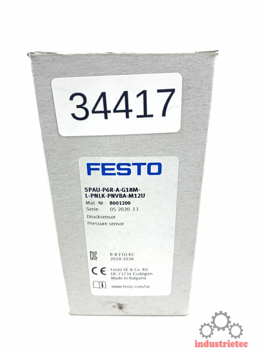 FESTO SPAU-P6R-A-G18M-L-PNLK-PNVBA-M12U Drucksensor 8001200, 123,10
