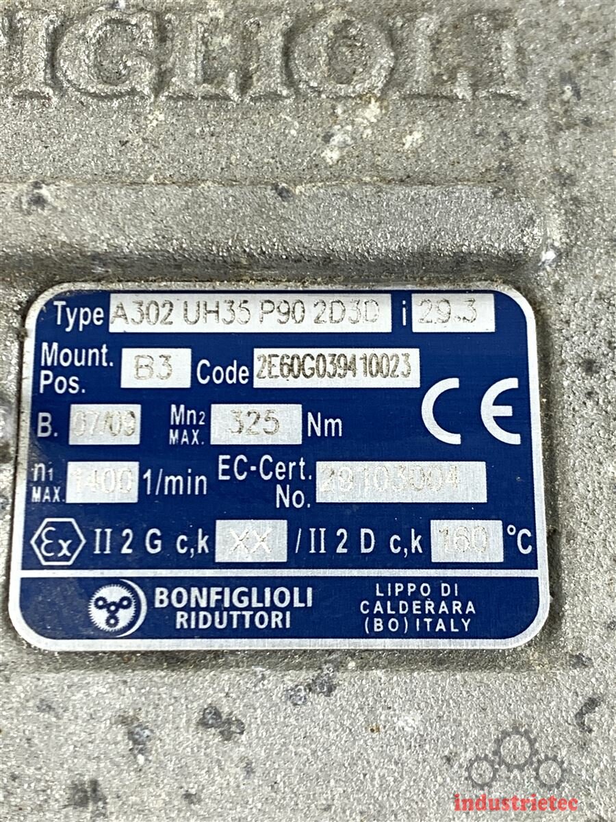 Bonfiglioli Riduttori A302 UH35 P90 2D3D Stirnkegelradgetriebe Gearbo ...