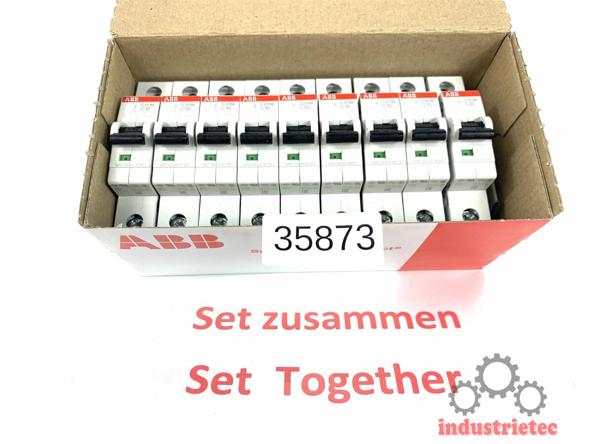 INHALT 9 STÜCK ABB S201M C10 Leistungsschutzschalter Sicherung, 75,00