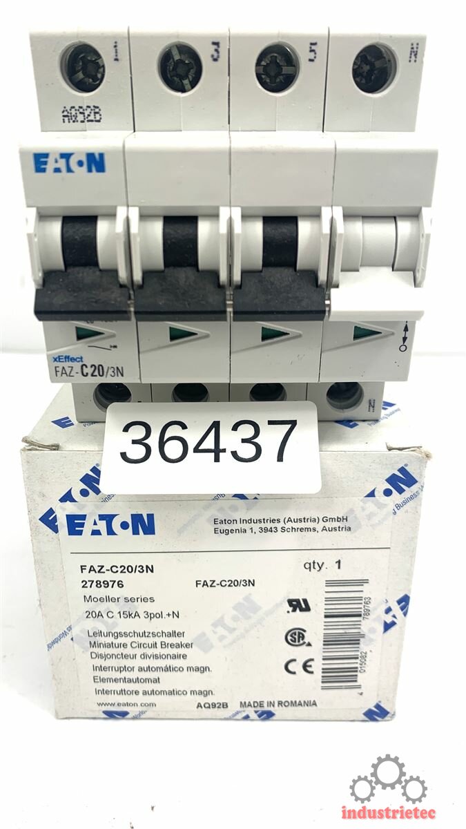 EATON FAZ-C20/3N Leistungsschutzschalter 278976, 130,00