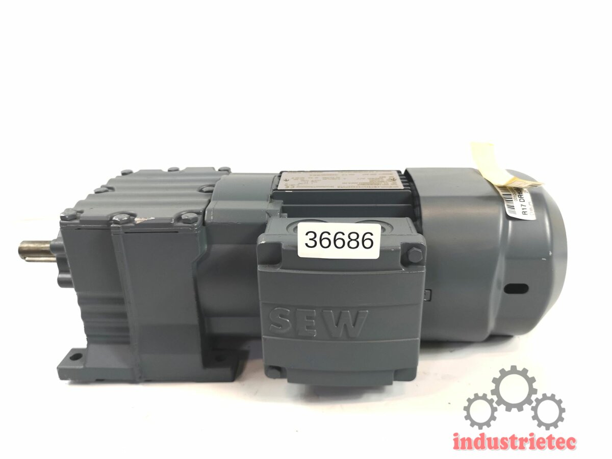 SEW 0,12 KW 106 min Getriebemotor R17 DR63S4/BR/Z Gearbox, 325,00