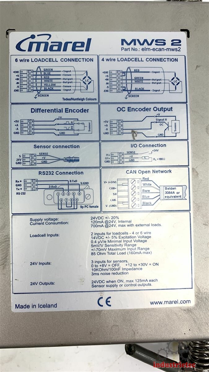 marel MWS2 A135458 elm-ecan-mw2 Ethernet Rail Switch