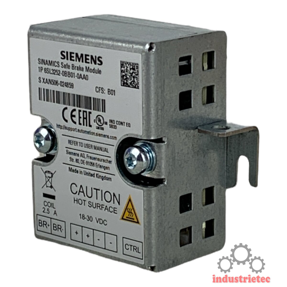 Siemens SINAMICS 6SL3252-0BB01-0AA0 Safe Brake Module, 100,00