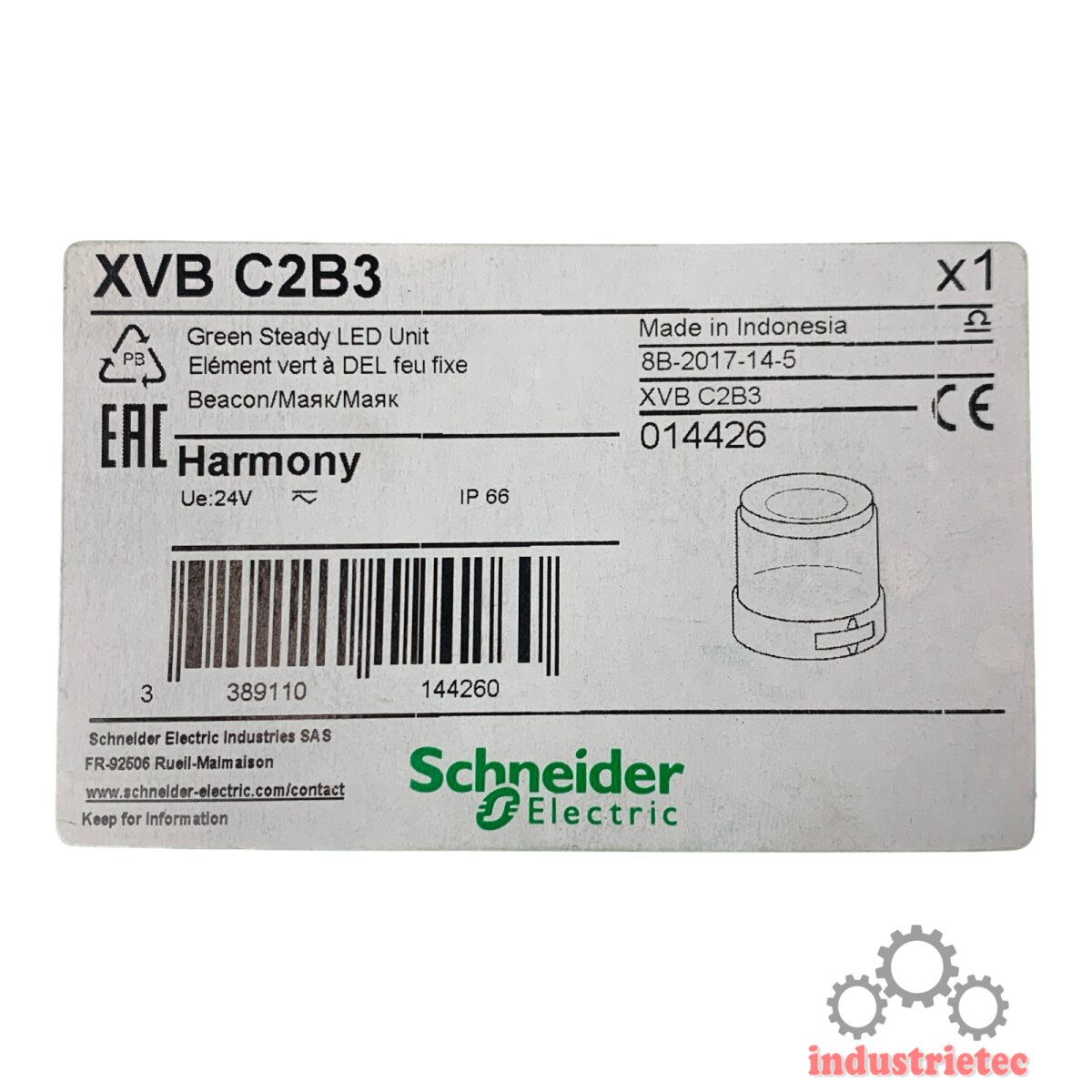 Schneider Electric XVB C2B3 Signalsäulenelement Grün XVBC2B3, 35,00