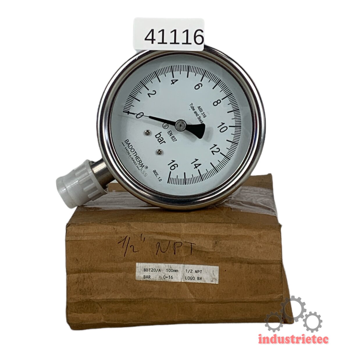 BADOTHERM AISI 316 Manometer, 100,00
