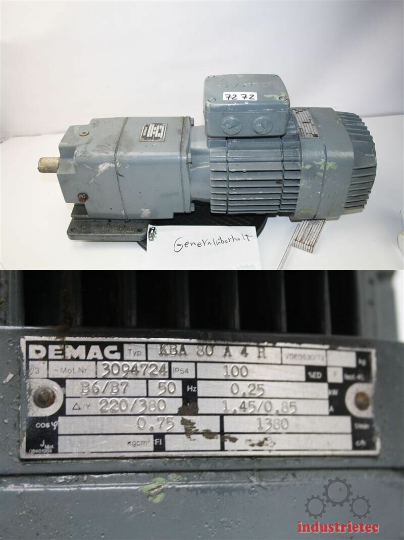 Demag 0,25 kw 31,5 min KBA 80 A 4 R getriebemotor KBAA4H - Industrie