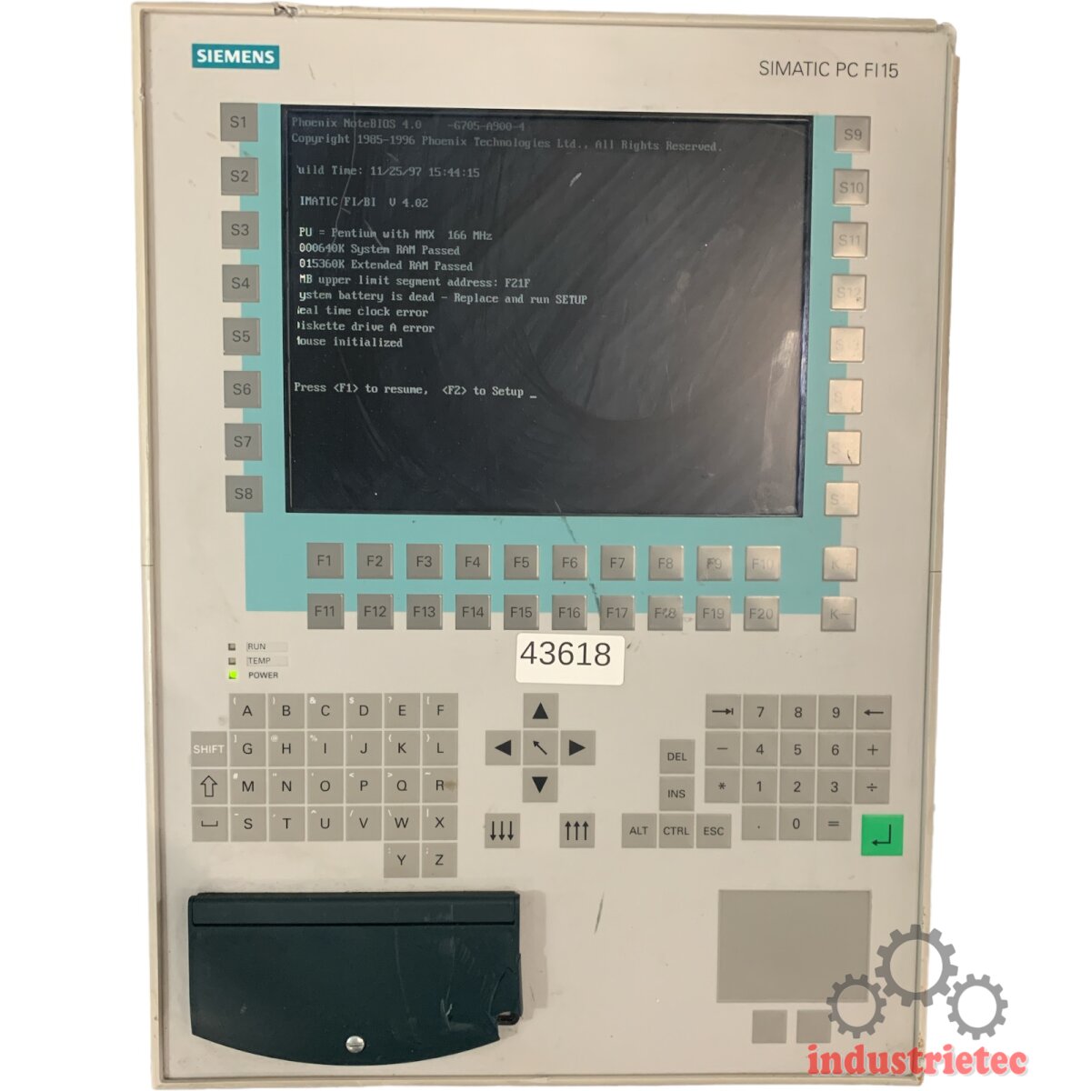 Siemens SIMATIC PC FI15 6ES7646-1CB00-0AC0 Bedienpanel, 3.800,00