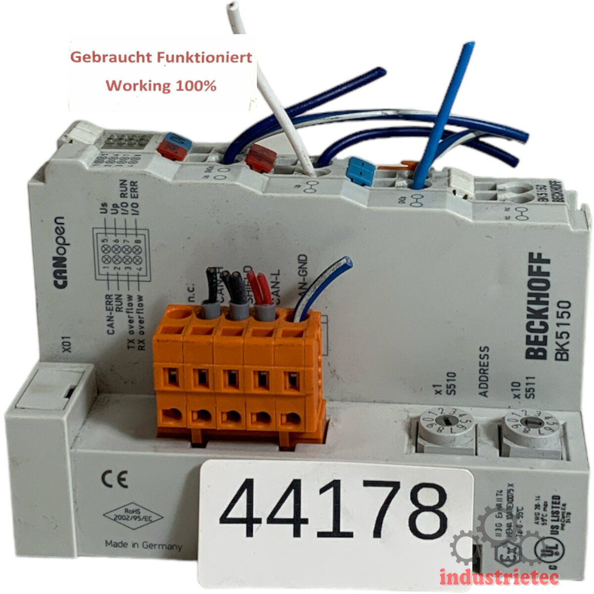 BECKHOFF BK5150 CANopen Coupler, 160,00