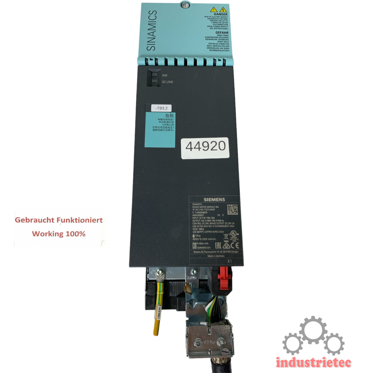 Siemens SINAMICS 6SL3120-1TE23-0AD0 Single Motor Module, 1.100,00
