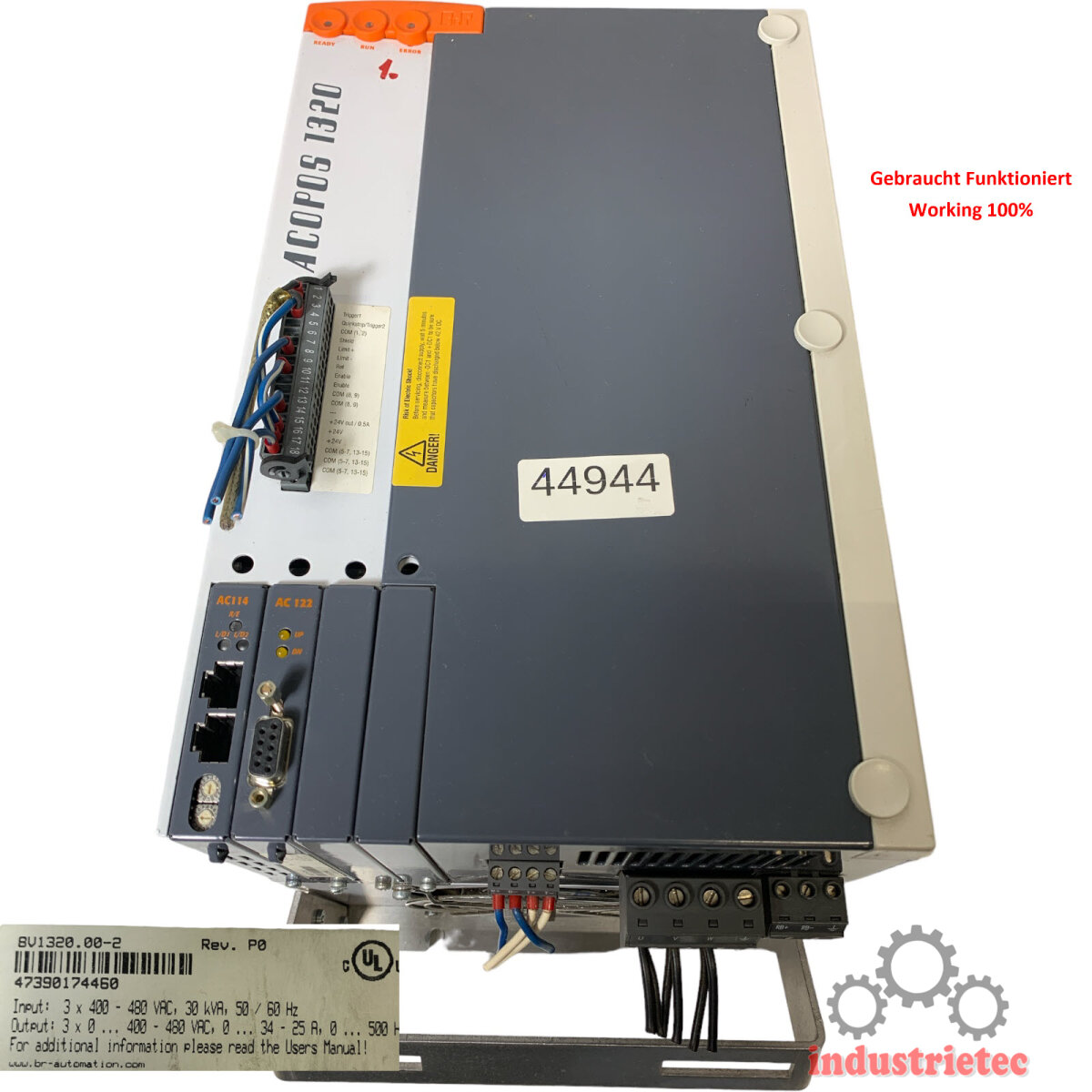 B&R ACOPOS 1320 BV1320.00-2 Servo Drive, 6.100,00