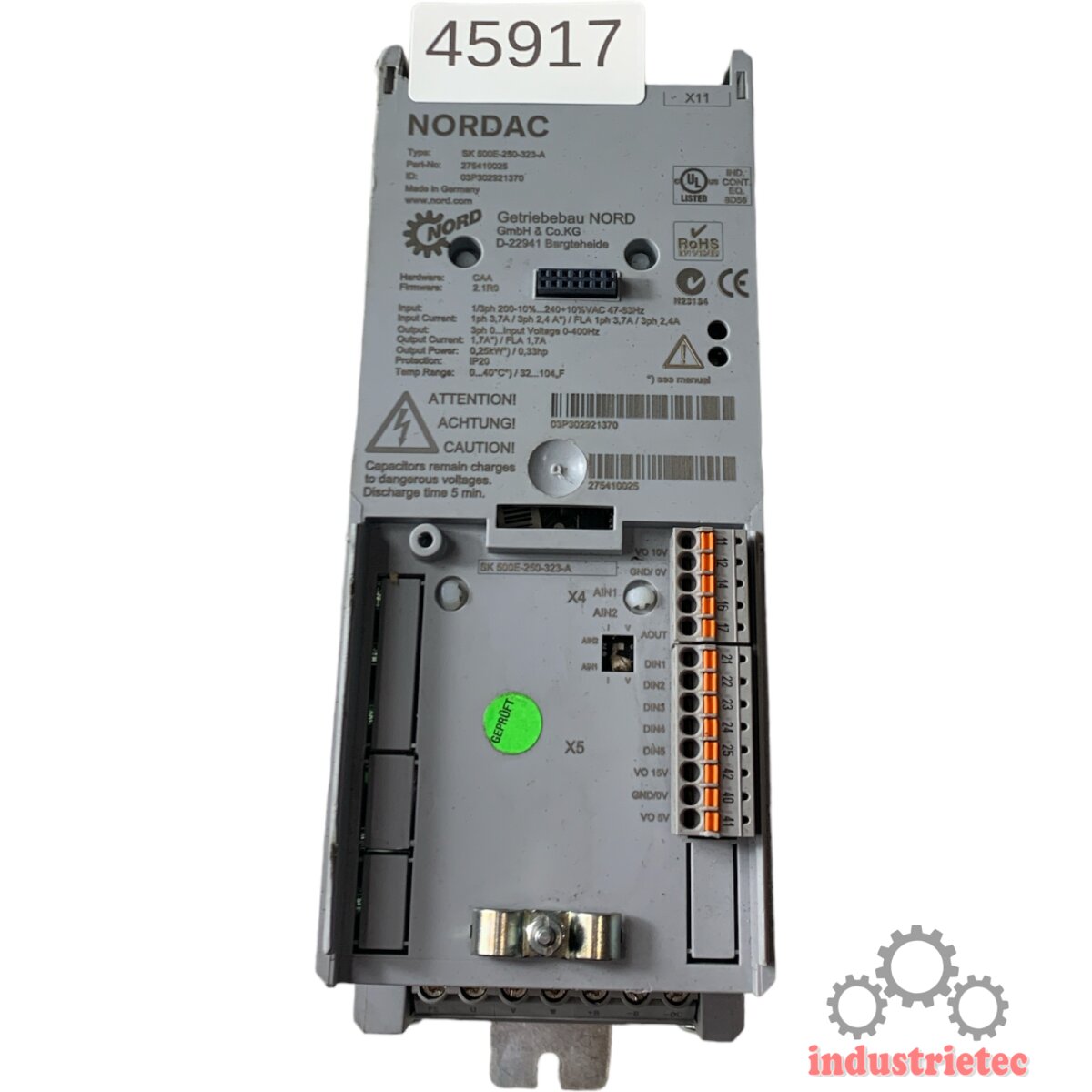 Getriebebau Nord NORDAC SK 500E-250-323-A Frequenzumrichter 0,25kW, 260 ...