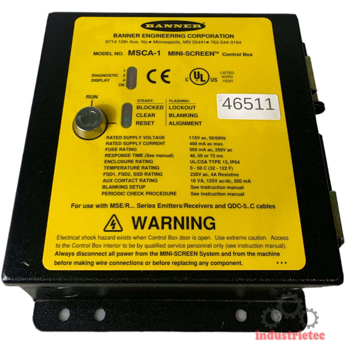 BANNER MSCA-1 Mini-Screen Control Box 115V - Industrie Ersatzteile