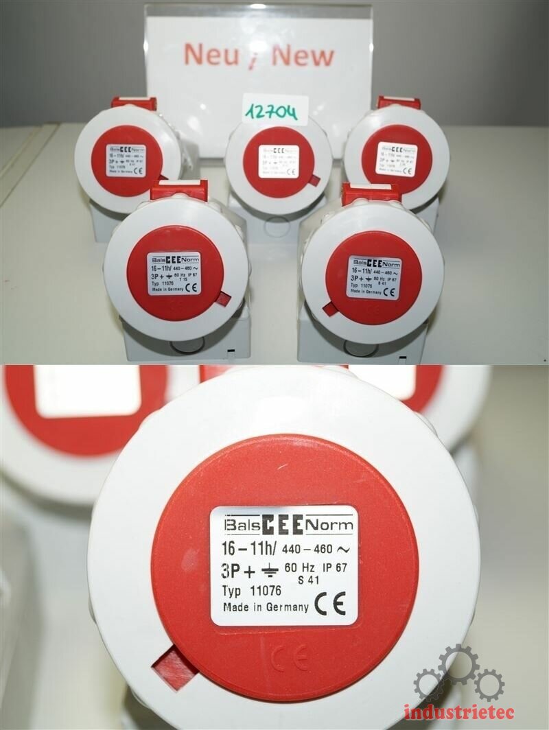 BALS CEE NORM 16-11h , 11076 Wandsteckdose Einbausteckdose 4 polig st ...