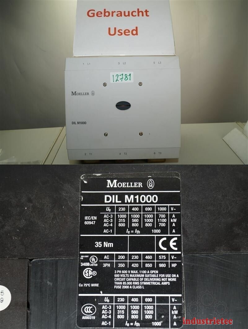 Moeller DILM1000 schütze 1000 kw DIL M1000 contactor Leistungsschütz ...