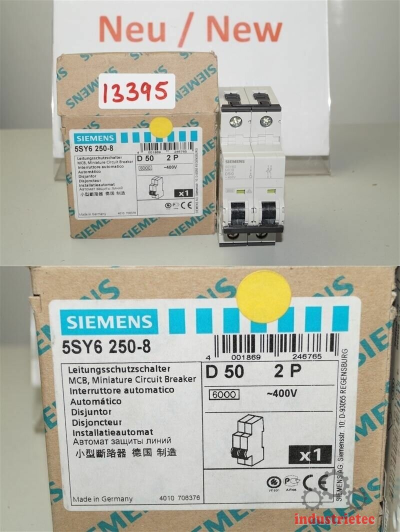 Siemens 5SY6250-8 Leistungsschutzschalter 5SY62 MCB circuit Breaker D ...