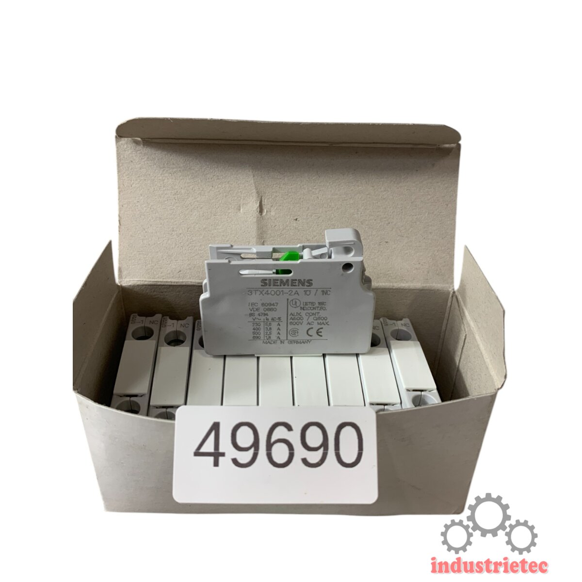 SET Inhalt 10 Stk. !!! Siemens 3TX4 001-2A Hilfsschalterblock - Indus