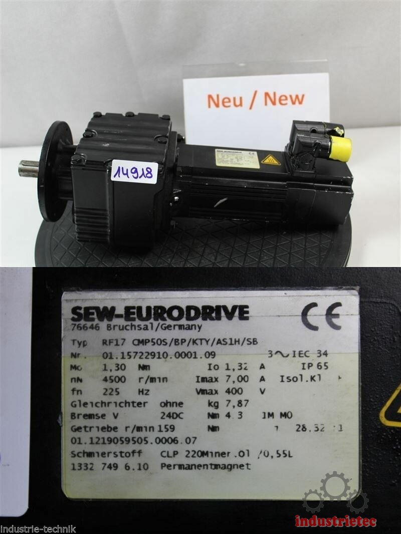 SEW RF17 CMP50S/BP/KTY/AS1H/SB servomotor mit getriebe, 700,00