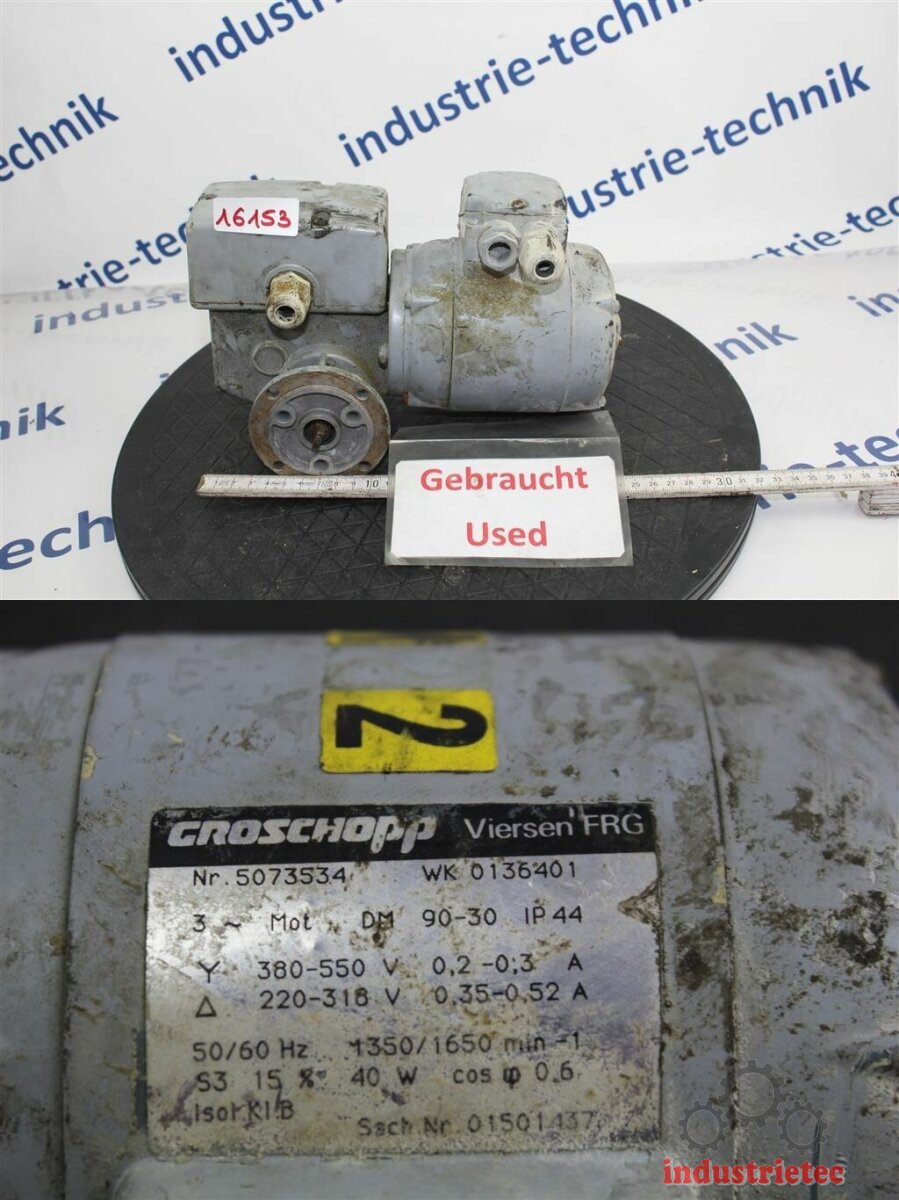 Groschopp 40W 24 min Getriebemotor DM90-30 WK 0136401 Gearbox, 390,63