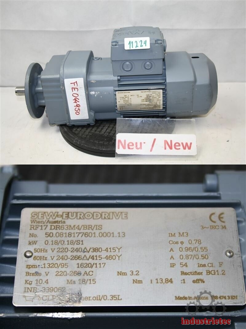 SEW 0,18 kw 95 min getriebemotor RF17 DR63M4 Gearbox, 312,50