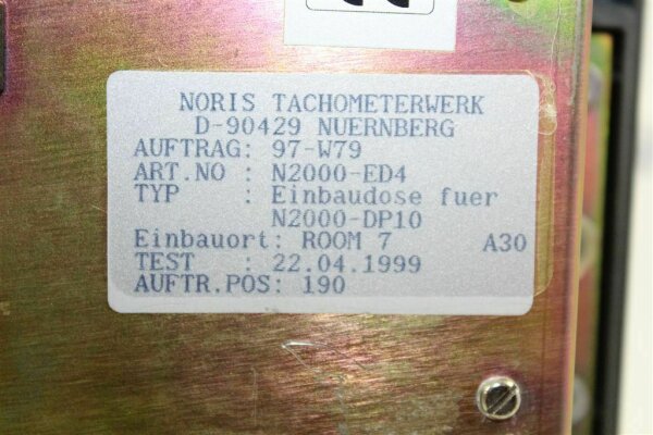 NORIS Tachometerwerk N2000-DP10 Terminal Panel Dialog Panel n2000-ed4