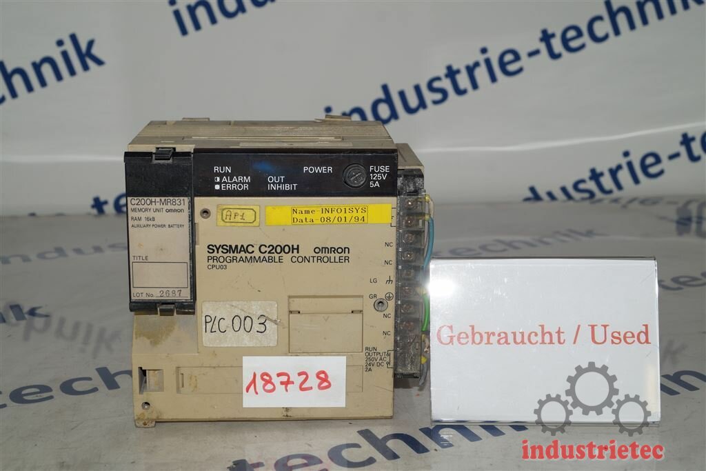 OMRON SYSMAC C200H Programmable Controller C200H-CPU03-E Program. Con ...